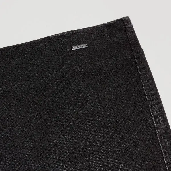 Gucci Stretch Cotton Denim Midi Skirt