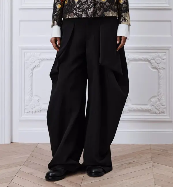 Dior Wool-blend Casual Trousers With Belt Loops And Buttoned Welt Pockets