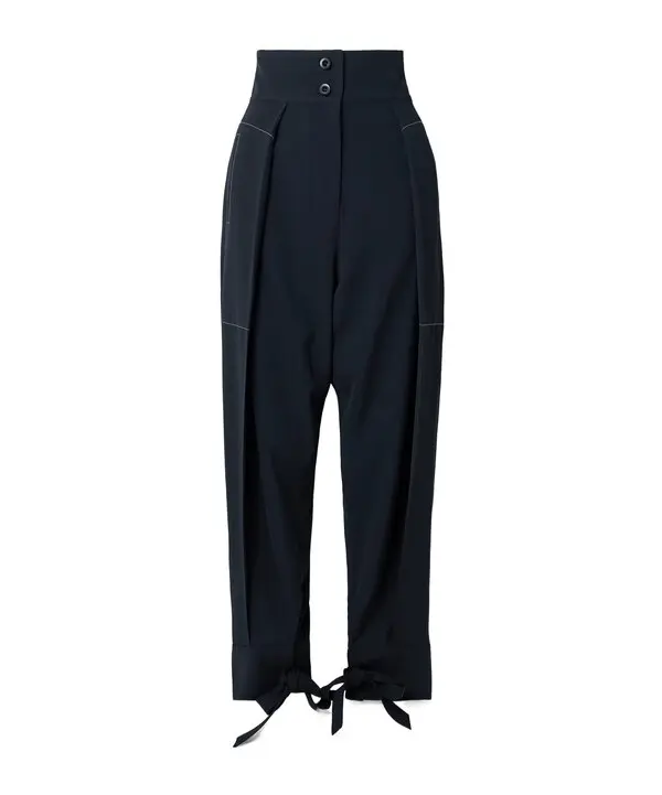 Sharon Wauchob Paneled Pleated Wool-twill Tapered Pants