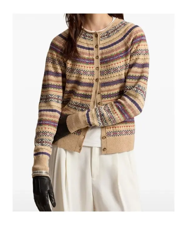 Polo Ralph Lauren Fair Isle Inspired Wool-blend Cardigan