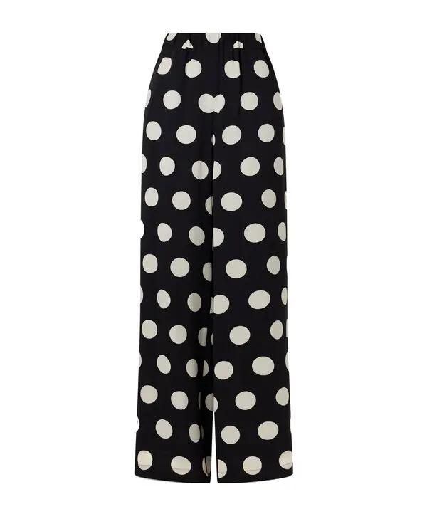 Junya Watanabe Polka-dot Georgette Wide-leg Pants