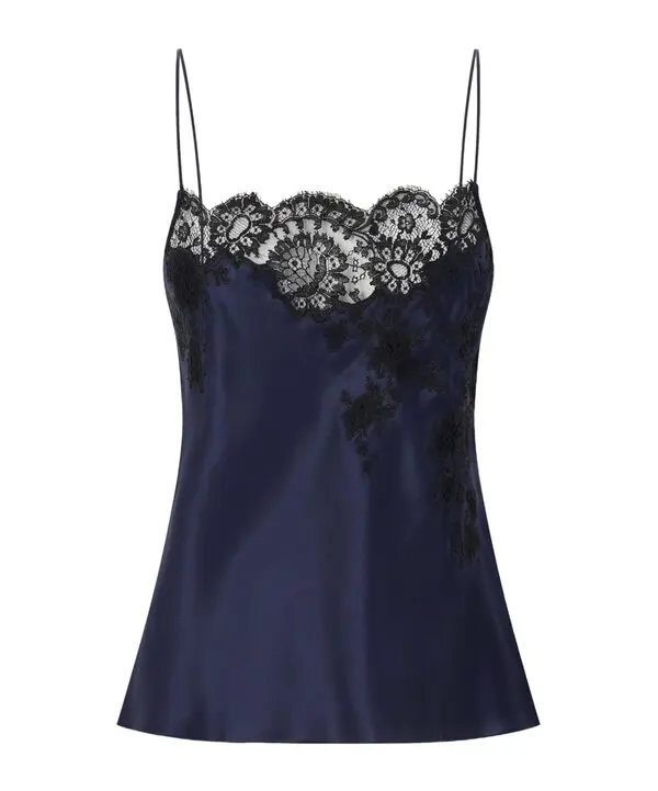 Carine Gilson Lace-trimmed Silk-satin Camisole - No