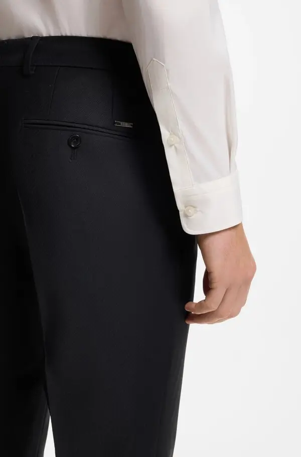 Hugo Boss Slim-fit Stretch Wool Trousers