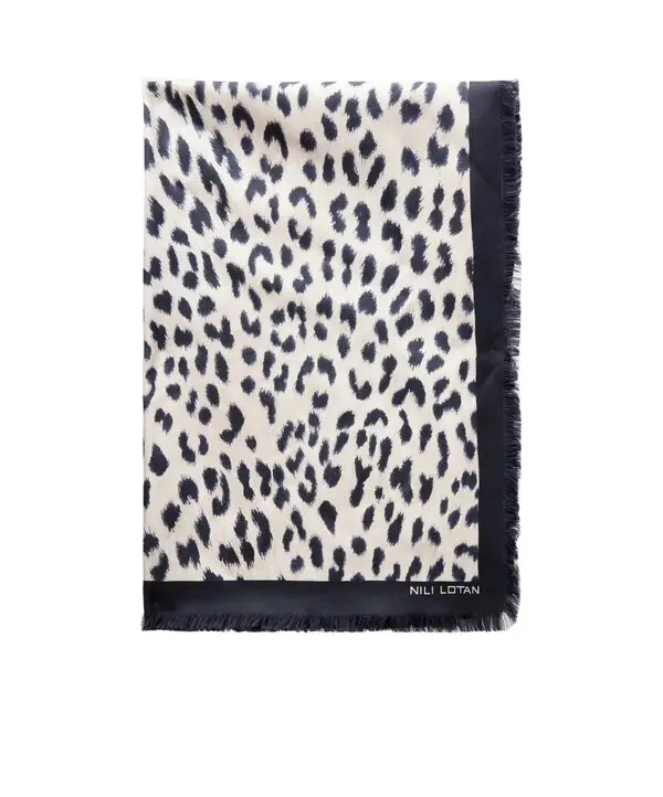 NILI LOTAN Leopard-print Silk Scarf - No