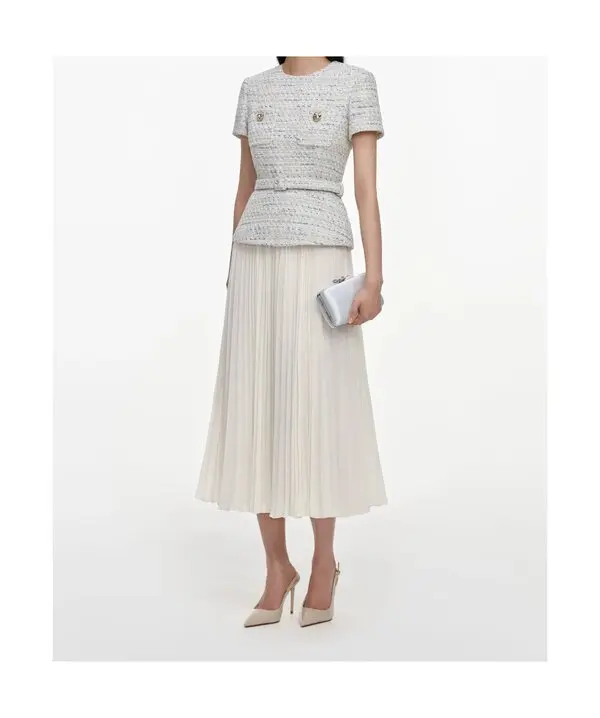 SELF-PORTRAIT Round Neck Short Sleeve Dress