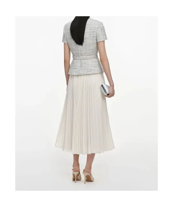 SELF-PORTRAIT Round Neck Short Sleeve Dress
