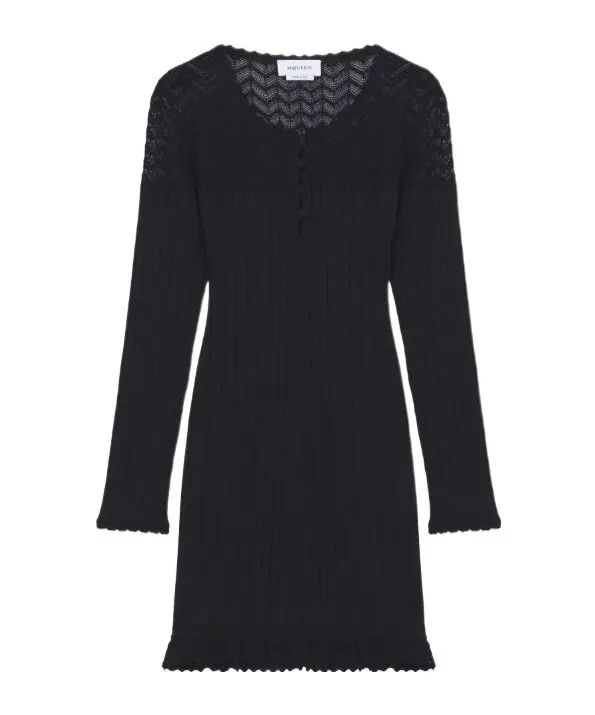 Alexander McQueen Pointelle Knit Mini Dress