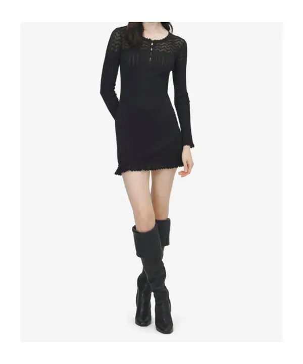 Alexander McQueen Pointelle Knit Mini Dress