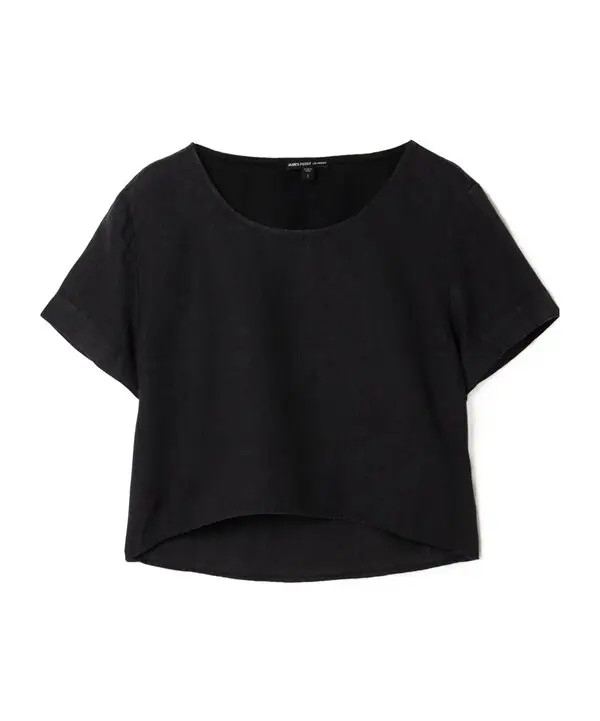 JAMES PERSE Cropped Linen-canvas T-shirt
