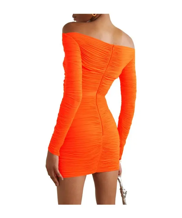 Alex Perry Off-the-shoulder Ruched Stretch-jersey Mini Dress
