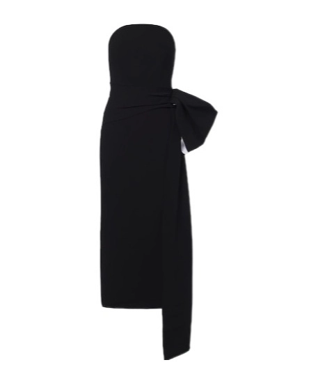 Roland Mouret Draped Strapless Crêpe Cocktail Dress