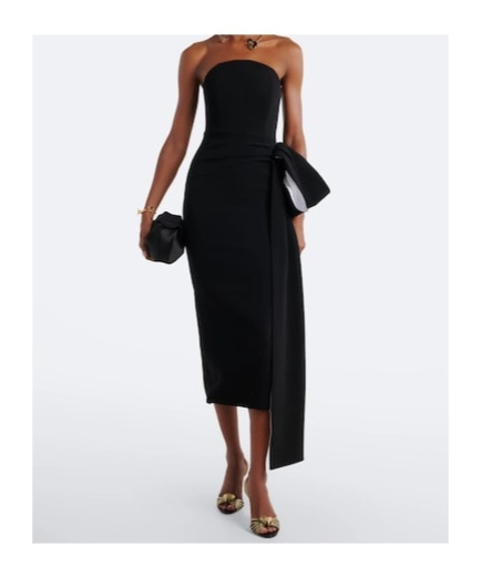 Roland Mouret Draped Strapless Crêpe Cocktail Dress