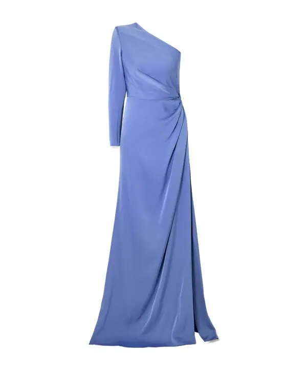 Alex Perry One-shoulder Gathered Satin-crepe Gown