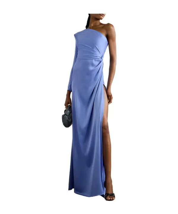 Alex Perry One-shoulder Gathered Satin-crepe Gown
