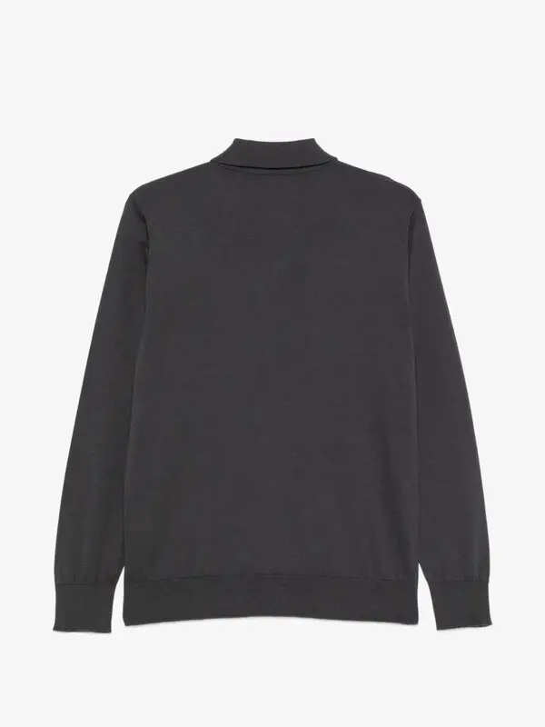 Eleventy Long-sleeve Knit Polo Shirt