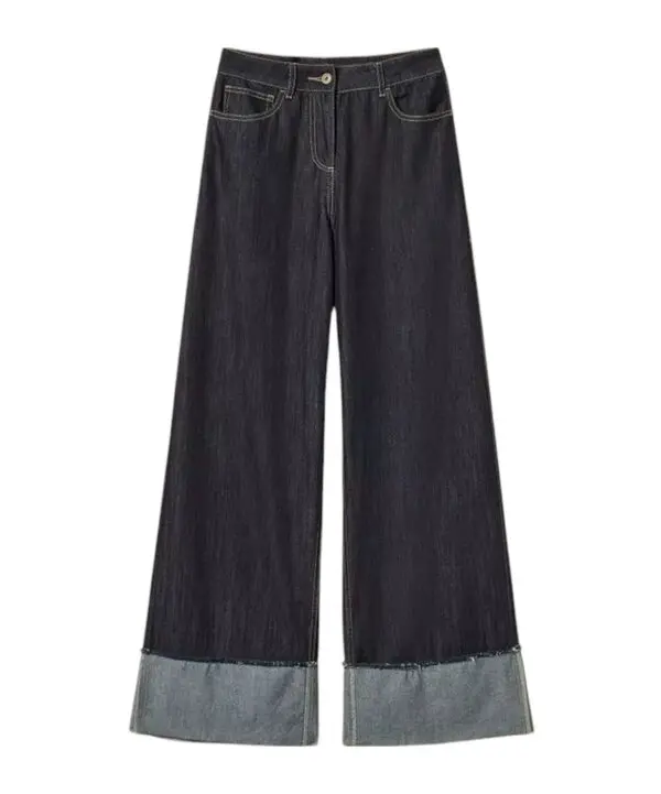 TWINSET Flared Jeans With Folded Hem