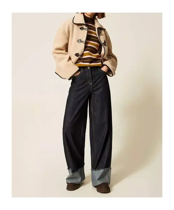 TWINSET Flared Jeans With Folded Hem