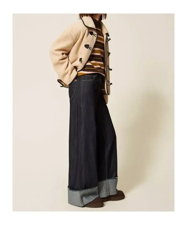 TWINSET Flared Jeans With Folded Hem