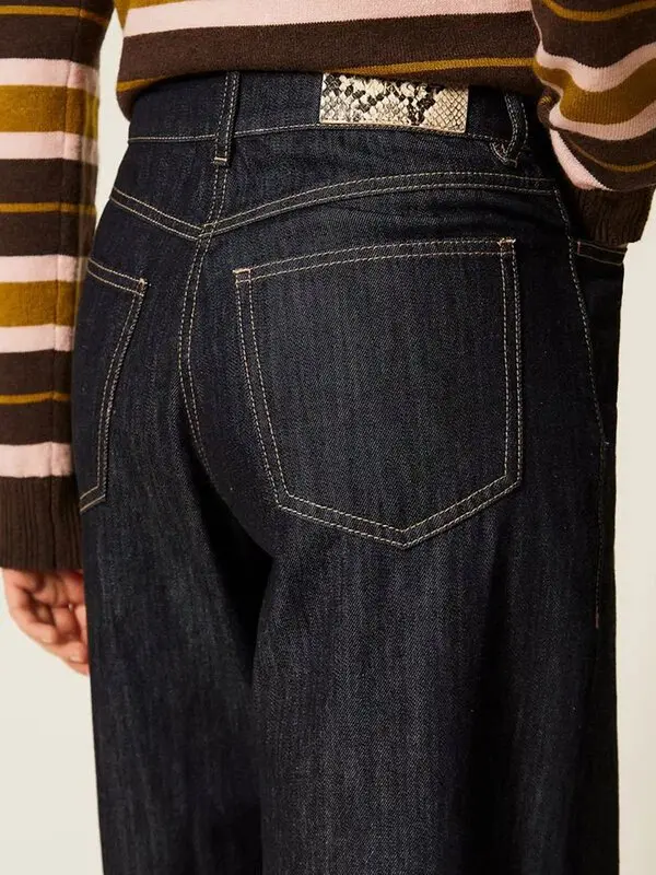 TWINSET Flared Jeans With Folded Hem