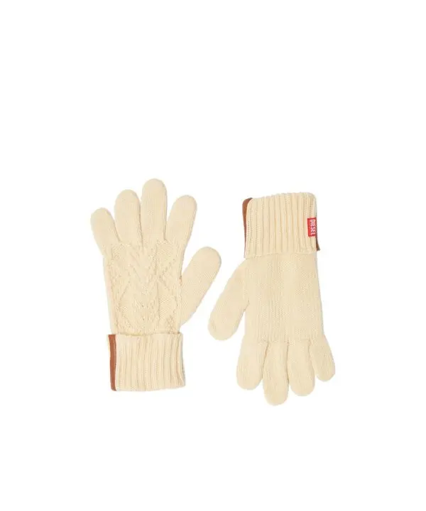 DIESEL® Knitted Gloves In Wool And Cotton - Beige