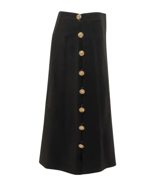 Versace Button-detailed Midi Skirt