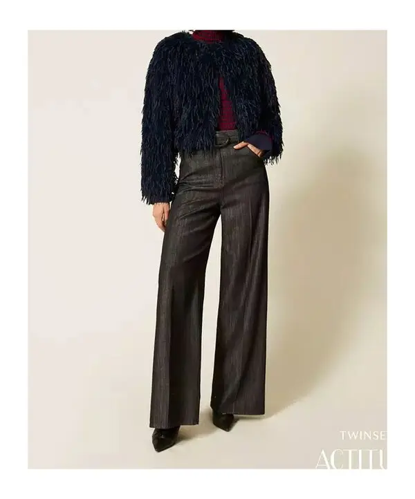 TWINSET Pleated-detail Denim Trousers