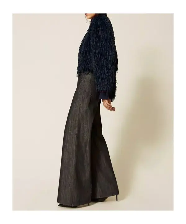 TWINSET Pleated-detail Denim Trousers