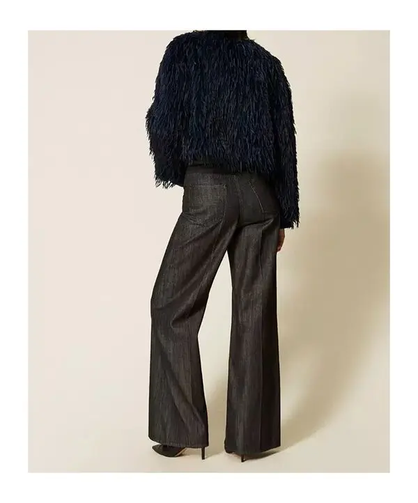 TWINSET Pleated-detail Denim Trousers