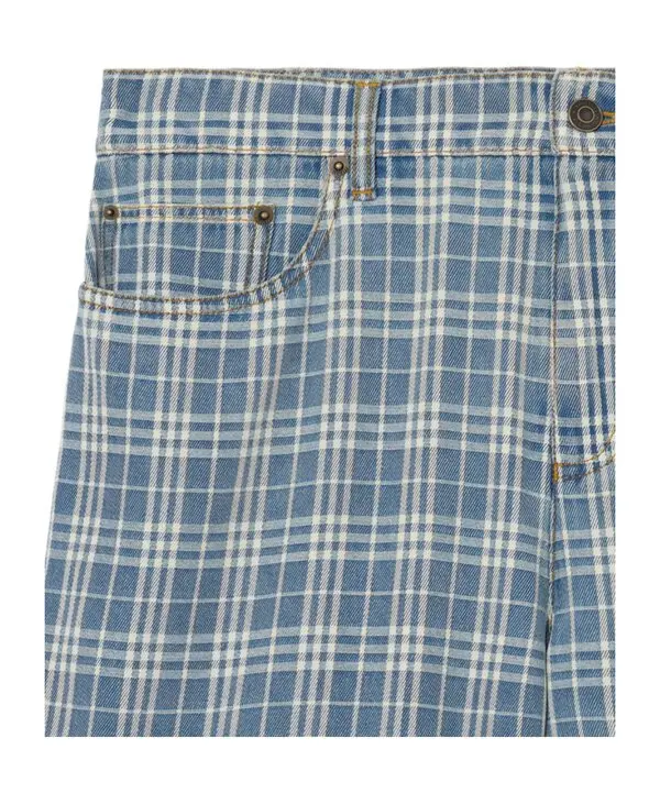 Burberry Check Denim Shorts