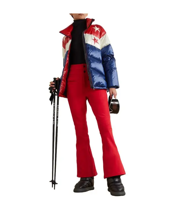 Perfect Moment Quilted Shiny Softshell Down Ski Jacket