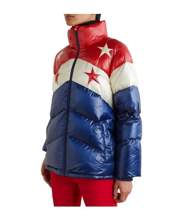 Perfect Moment Quilted Shiny Softshell Down Ski Jacket