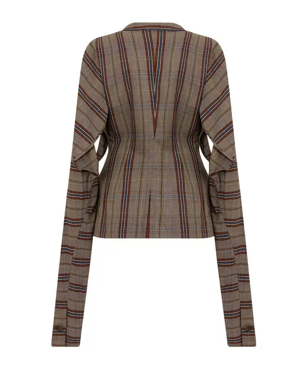 VIVIENNE WESTWOOD Cropped Checkered Blazer - Brown