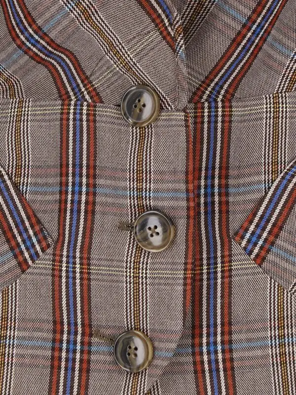VIVIENNE WESTWOOD Cropped Checkered Blazer - Brown