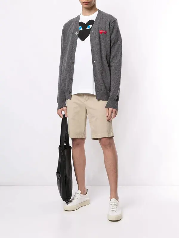 Play Comme Des Garcon Embroidered Logo Cardigan