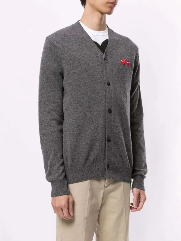 Play Comme Des Garcon Embroidered Logo Cardigan