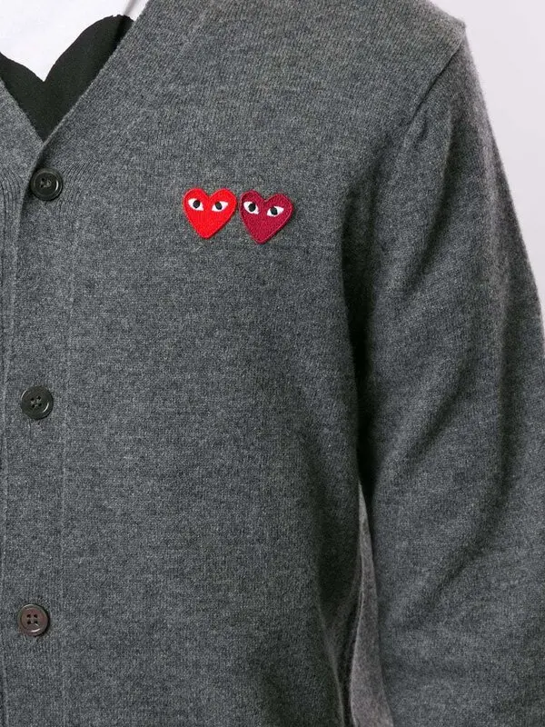 Play Comme Des Garcon Embroidered Logo Cardigan