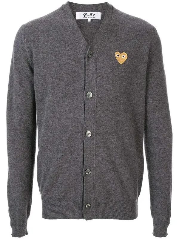 Play Comme Des Garcon Embroidered Logo Cardigan