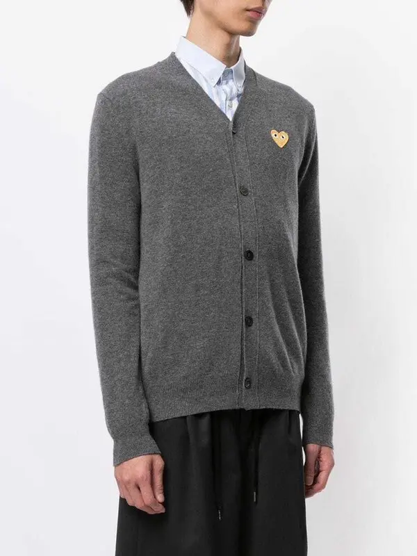 Play Comme Des Garcon Embroidered Logo Cardigan