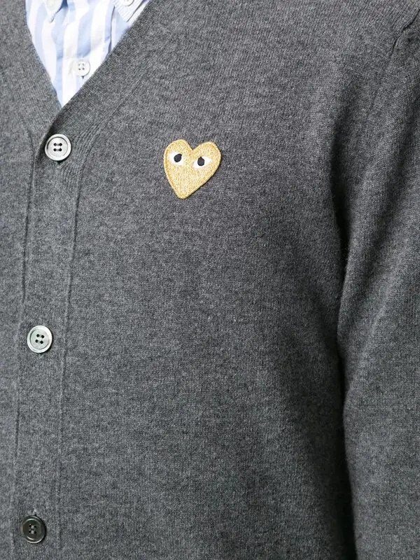 Play Comme Des Garcon Embroidered Logo Cardigan