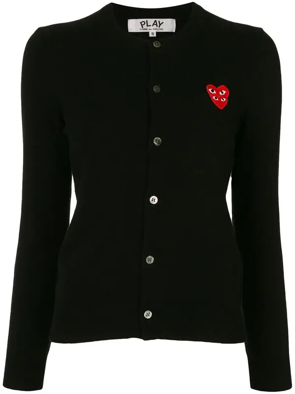 Play Comme Des Garcon Logo-embroidered Cardigan