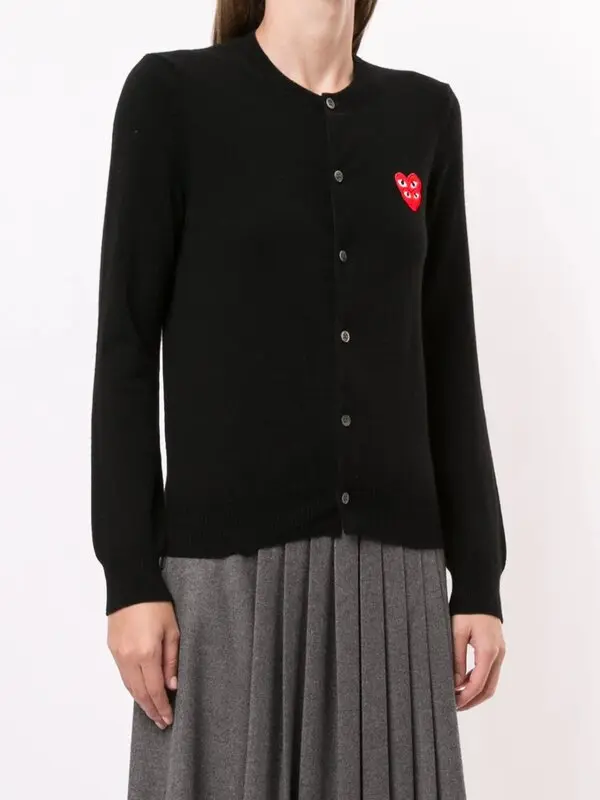 Play Comme Des Garcon Logo-embroidered Cardigan