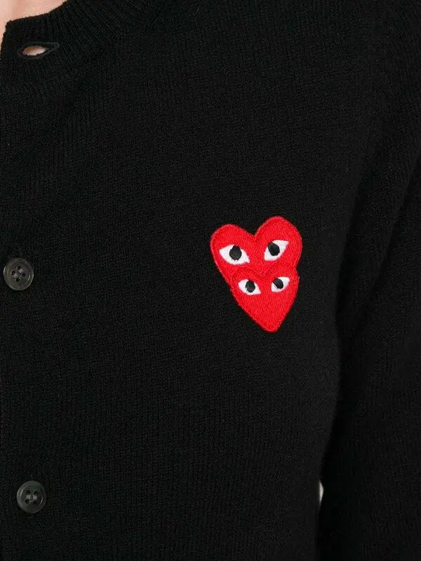 Play Comme Des Garcon Logo-embroidered Cardigan