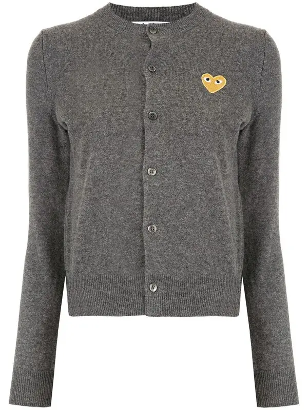 Play Comme Des Garcon Logo-patch Knitted Cardigan