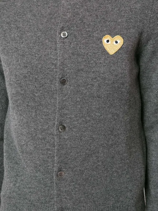 Play Comme Des Garcon Logo-patch Knitted Cardigan