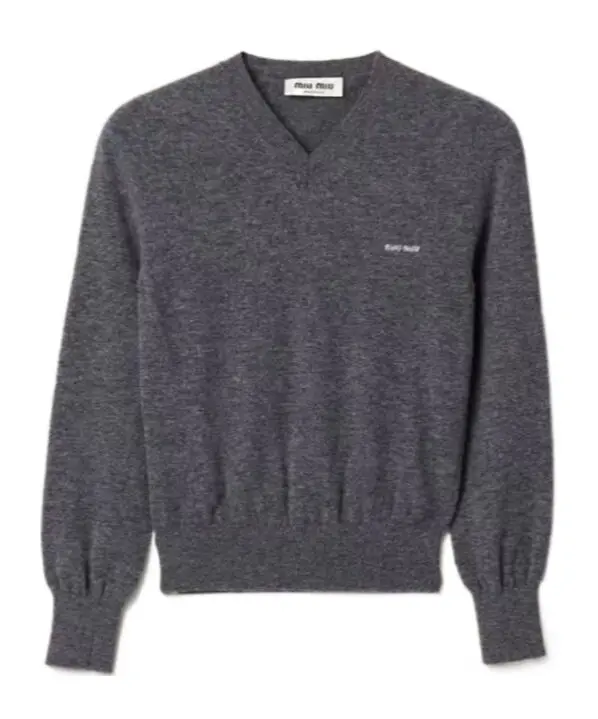 Miu Miu V-neck Wool Cardigan - Slate Grey