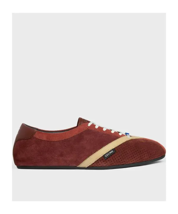 Celine Flat Suede Calfskin And Lambskin Sneakers