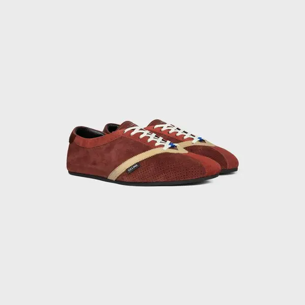 Celine Flat Suede Calfskin And Lambskin Sneakers
