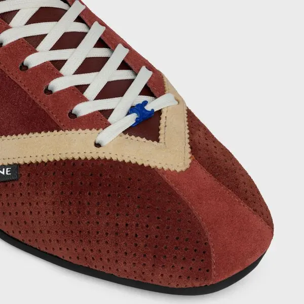 Celine Flat Suede Calfskin And Lambskin Sneakers
