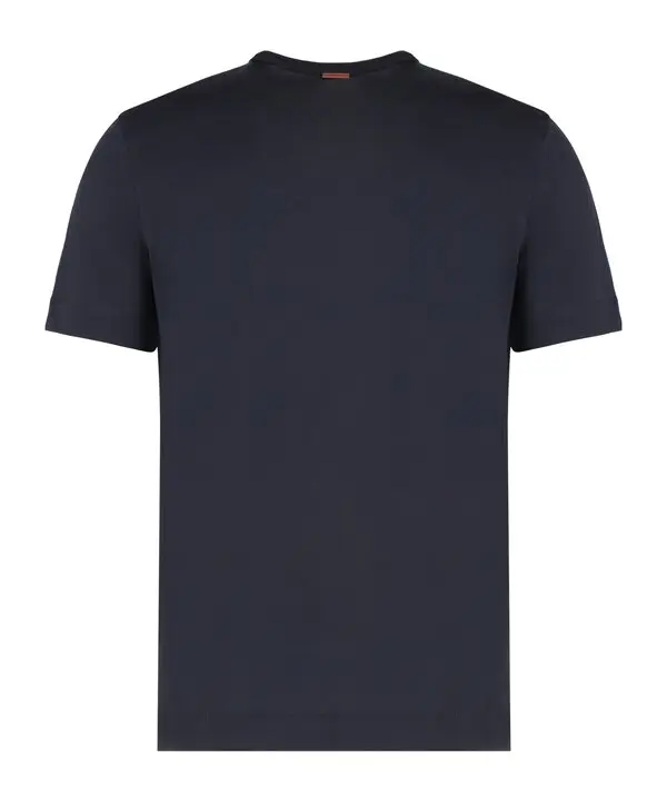Zegna Logo Embroidered Crewneck T-shirt