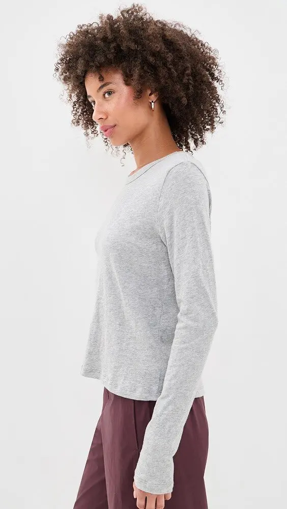Z Supply Junie Long Sleeve Tee - Heather Grey